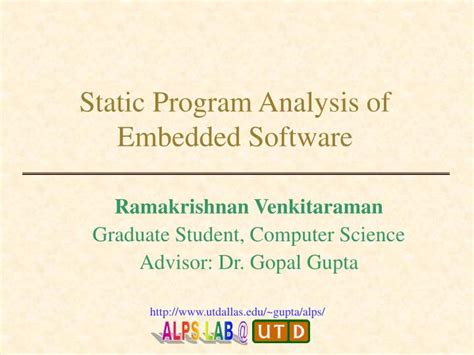 Ppt Static Program Analysis Of Embedded Software Powerpoint Presentation Id5899797