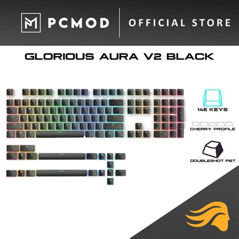 Glorious Aura Black V2 Keycaps 145 Keys Pcmod X Keymod Shopee Malaysia