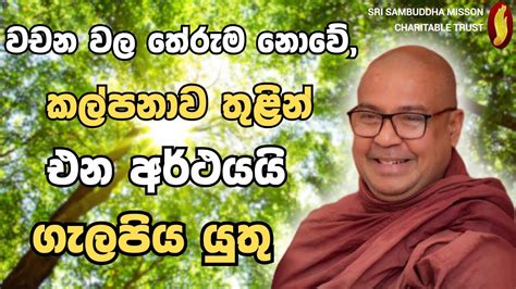 වචන වල තේරුම නොවේ කල්පනාව තුළින් එන අර්ථයයි ගැලපිය යුතු Youtube