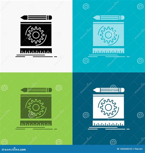 Draft Engineering Process Prototype Prototyping Icon Over Various Background Glyph Style