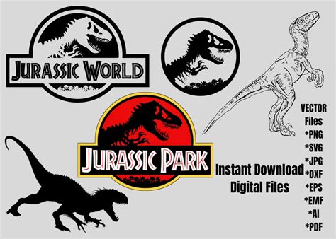 Jurassic Park Svg Bundle Dinosaur Svg Bundle Jurassic Park Clipart