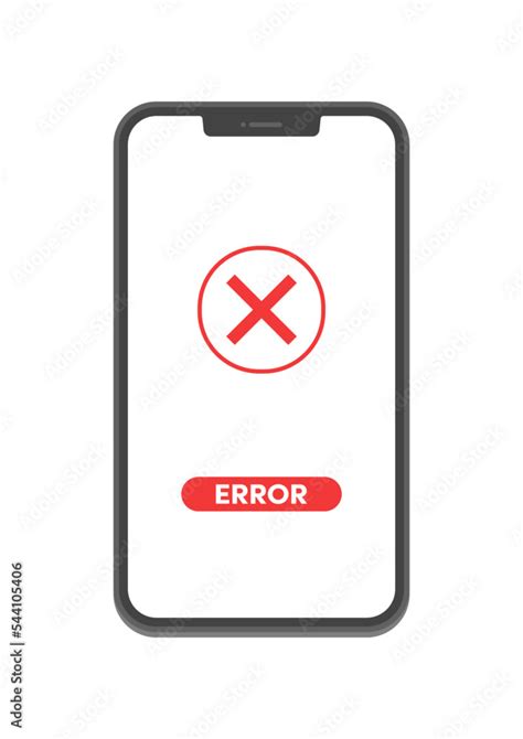 ×とerrorの文字が表示されたスマートフォン スマホのエラー表示･スマホ決済のイメージ素材 Stock Vektorgrafik