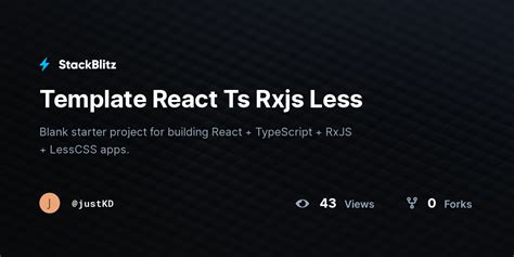 template react ts rxjs less stackblitz