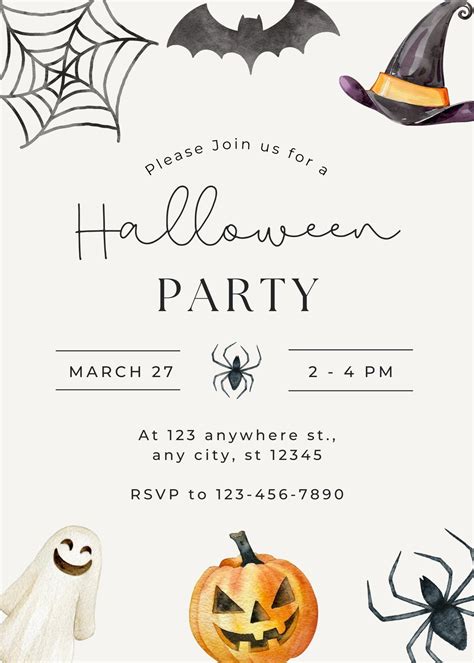 Free Halloween Party Printable Invitations Spooky Fun Printables