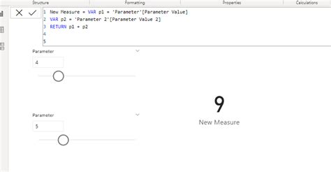 Powerbi How Can I Use Parameters Within A Measure Stack Overflow