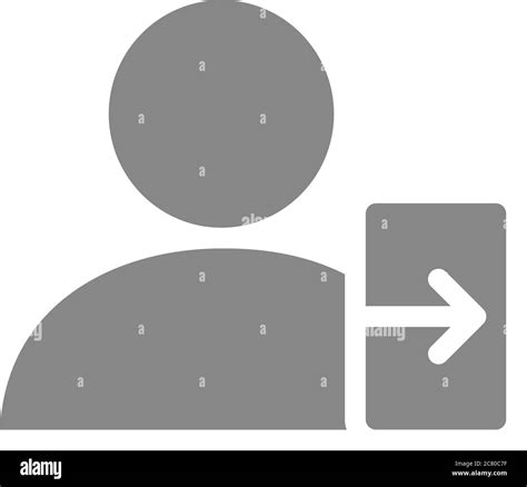 user profile with exit sign grey icon account logout symbol stock vector image and art alamy