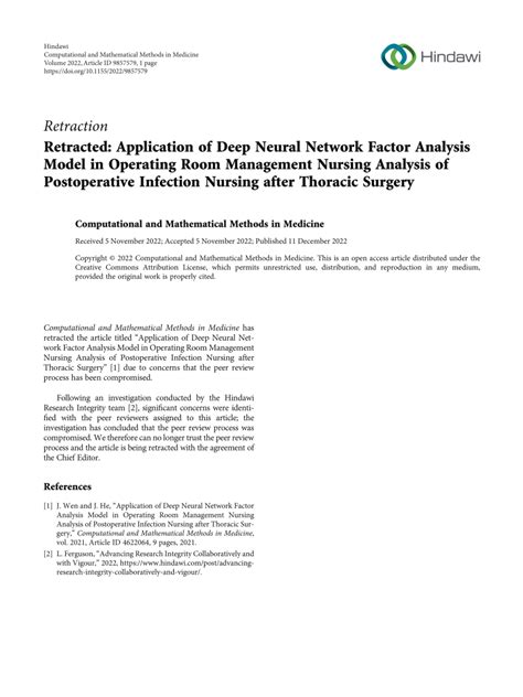 PDF Retracted Application Of Deep Neural Network Factor Analysis Model In Operating Room