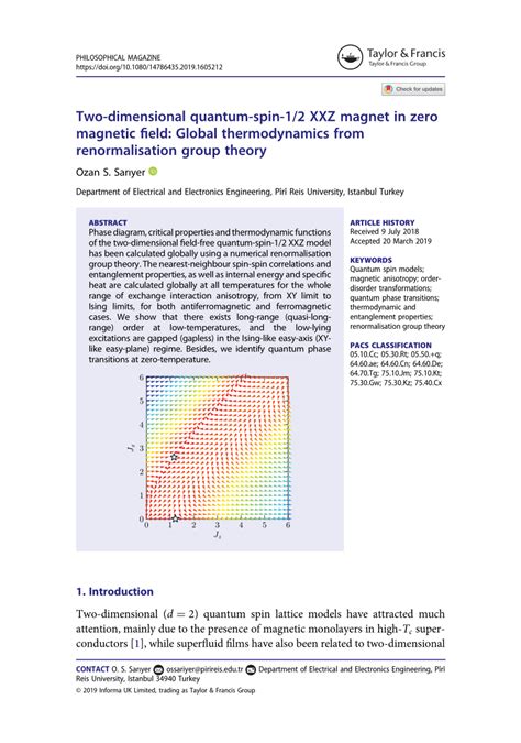 Pdf Two Dimensional Quantum Spin 12 Xxz Magnet In Zero Magnetic