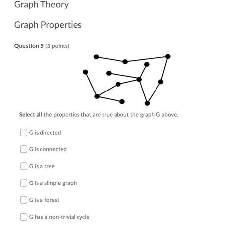 Solved Graph Theory Graph Properties Question Points E Chegg