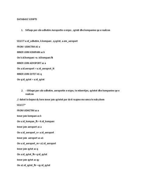 Database Scripts Voyage Pdf Finance And Money Management Computers