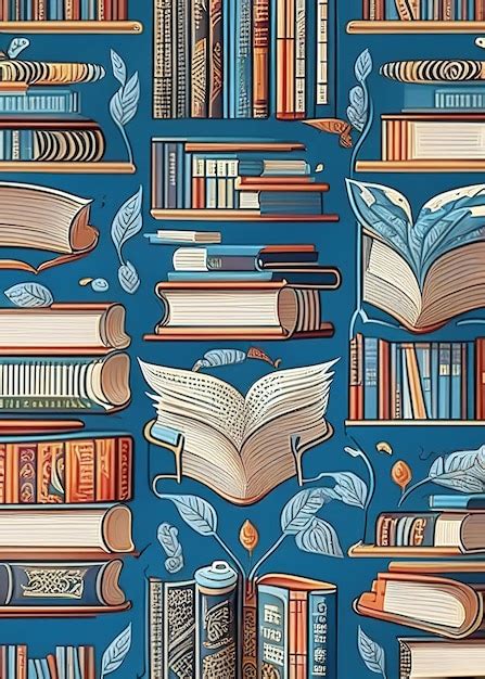 Premium Photo Pattern With Books In The Library Generated By Ai