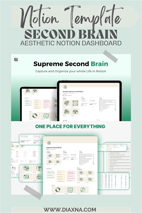 Notion Dashboard Second Brain Template By Notion Fella — Diaxna