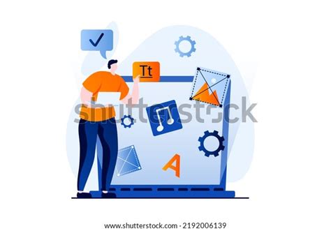 Ui Ux Design Concept People Scene Stock Illustration 2192006139 Shutterstock
