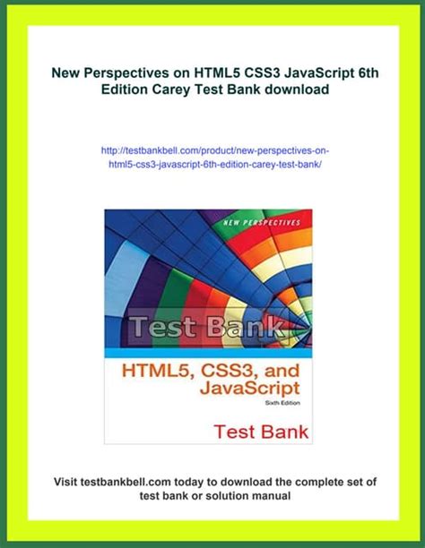 New Perspectives On Html5 Css3 Javascript 6th Edition Carey Test Bank Pdf