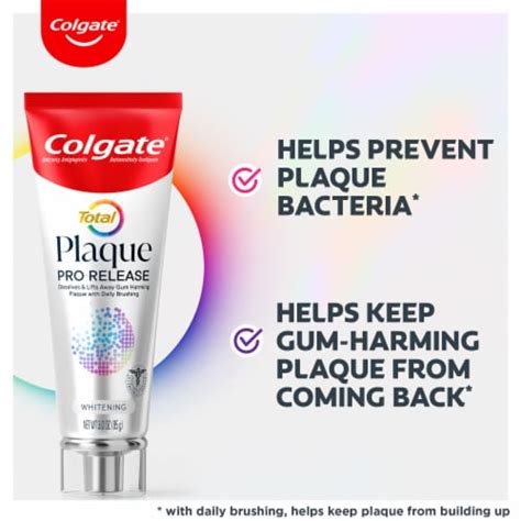 Colgate Total Plaque Pro Release Whitening Toothpaste 3 Oz Frys Food Stores