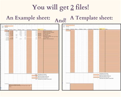 Timesheet Google Spreadsheet Template Monday Start Weekly Daily Time Tracker Full Part