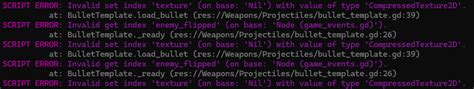 Help Debugging Errors In Godot Console That Dont Appear When Running