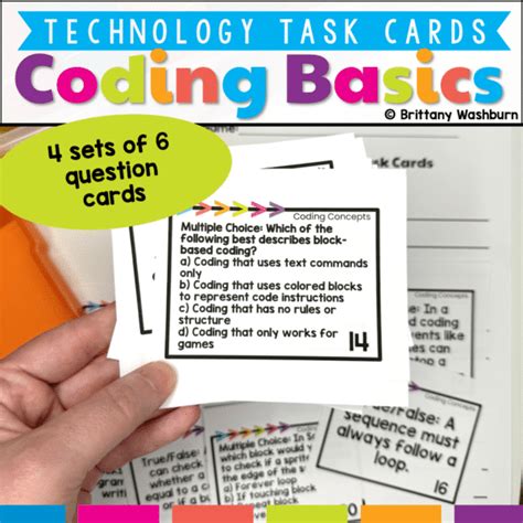 coding concepts printable task cards