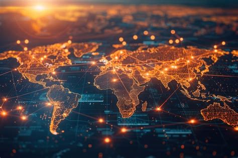 Global Connectivity And Network Concept A Highdetail Digital Representation Of A Glowing World