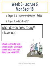 L Macromolecules Lipids Sept Preclass Pdf Week Lecture Mon Sept Topic