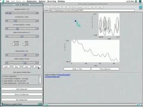 a screen dump of a java applet simulation of a chaotic pendulum the