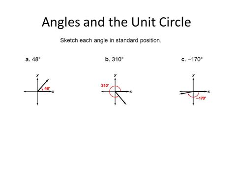 sketch the angle in standard position at explore
