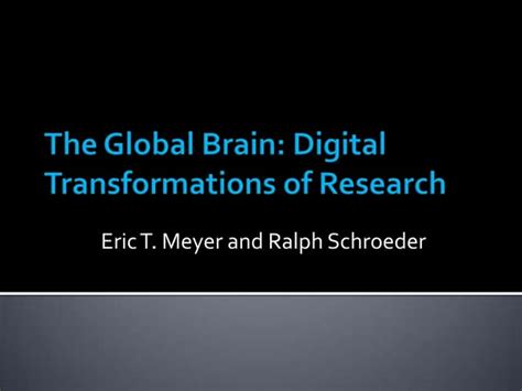 Oii Summer Doctoral Programme 2010 Global Brain By Meyer And Schroeder Pptx