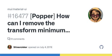 Popper How Can I Remove The Transform Minimum Value Of 5px · Issue