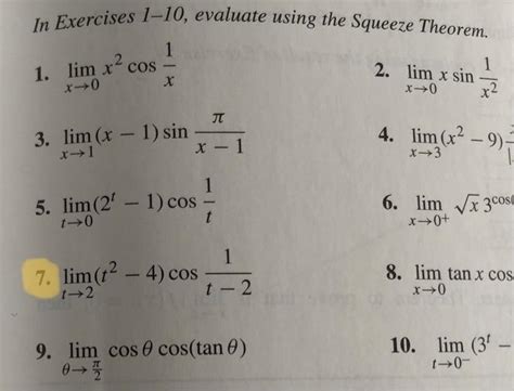 Solved Evaluate Using The Squeeze Theorem Please Include Any Chegg