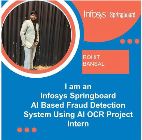 infosys internship ai frauddetection aiocr cybersecurity… rohit bansal