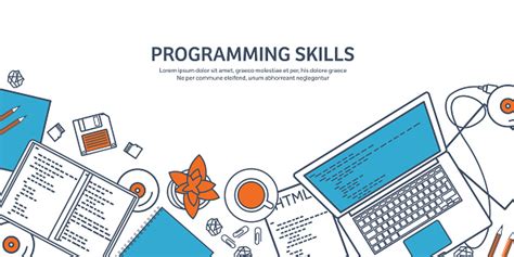 Lined Programming Coding Outline Flat Computing Background Code