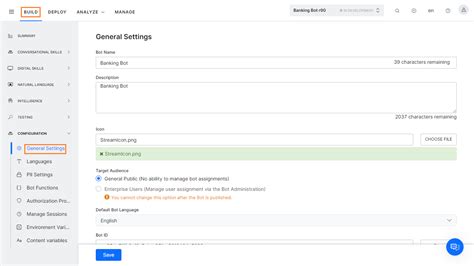 general settings kore ai documentation v9 3