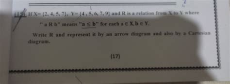 Solved 15 If X 2457 Y 45679 And R Is A Relation From X To