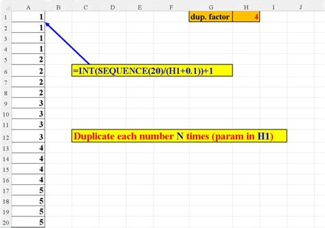 duplicate a sequence of numbers n times n is defined as a parameter in