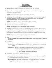 Formal LAB REPORT With Sample Lab 1 Doc Chemistry Formal Lab Report Format 1 Heading Include