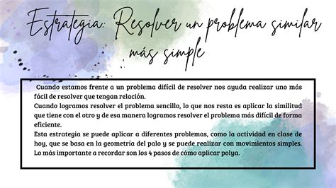 Estrategia Resolver Un Problema Similar MÁs Simple