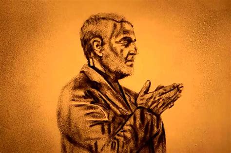 ببینید نقاشی شنی با روایت‌گری حاج قاسم در مورد حوادث کربلا خبرآنلاین