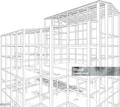 3d Illustration Of Building Structure Stock Illustration Download Image Now Architect