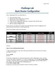 Master Basic Router Configuration In This Challenge Lab Course Hero