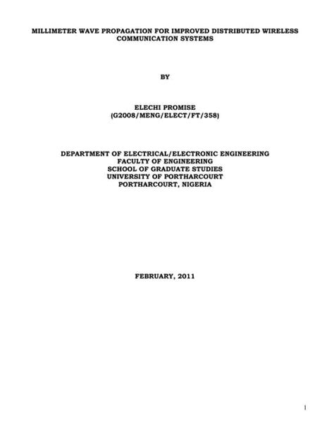 Millimeter Wave Propagation For Improved Distributed Wireless