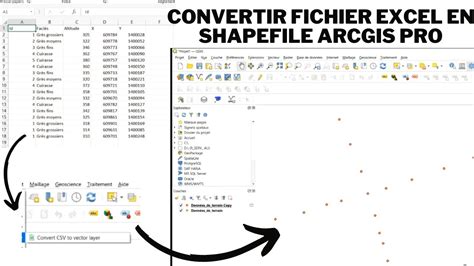 conversion fichier excel en shapefile arcgis pro youtube