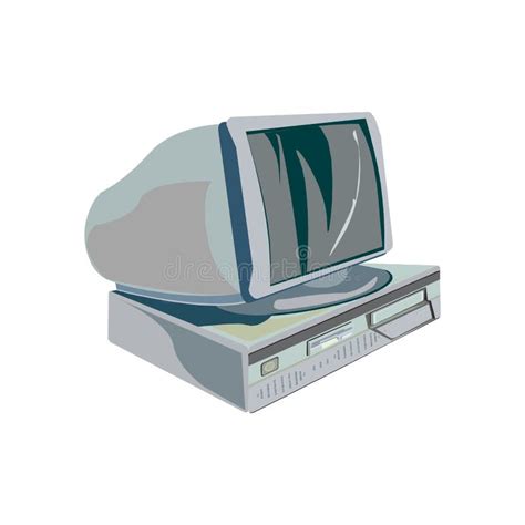 The Retro Desktop White Computer With Monitor Keyboard And Mouse On