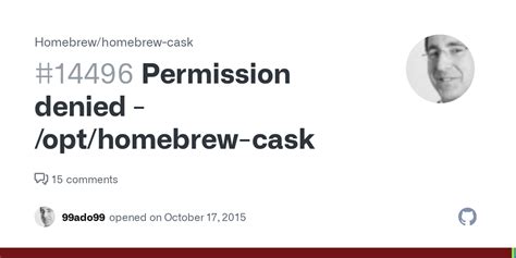 permission denied opt homebrew cask · issue 14496 · homebrew