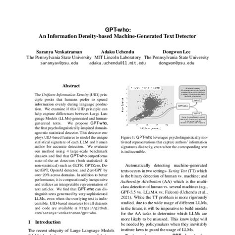 Gpt Who An Information Density Based Machine Generated Text Detector Acl Anthology