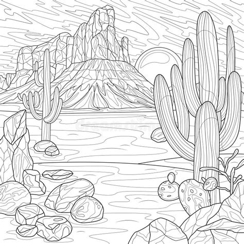 Western Landscape Coloring Pages