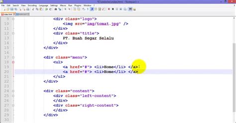contoh html di notepad biodata notepad unordered dasar ol nyamuk