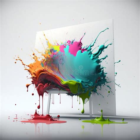 Vibrant Color Explosion On Easel A Symphony Of Hues Stock Illustration Illustration Of