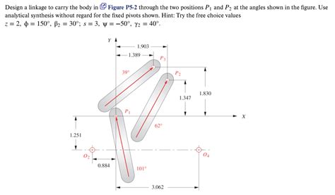 Solved Perform A Three Point Analytical Path Synthesis Using