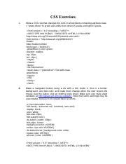 Exercises - Solutions-CSS.doc - CSS Exercises 1. Write a CSS rule that changes the color of all ...