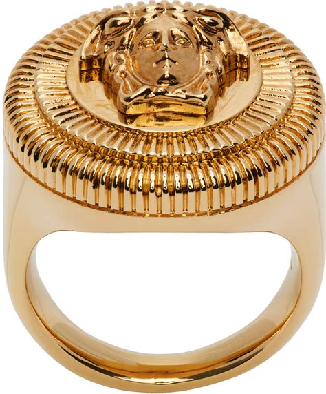 Versace Medusa Biggie Ring In Gold Modesens